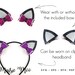 Cat Ears Bow SVG Cat Ears Hairclip Headband Template Halloween Black ...