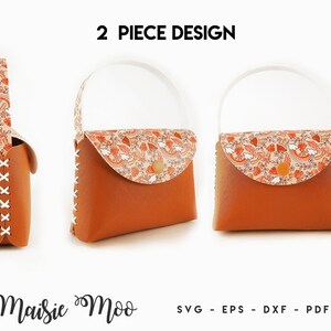 Purse Bag SVG Template | Hand Stitched Faux Leather Handbag Sewing ...