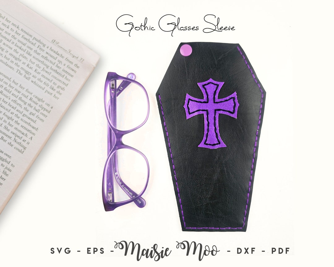 Gothic Reading Glasses Sleeve SVG, Halloween Coffin Pouch Template ...