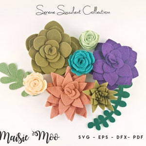 Felt Succulent SVG Pattern, Felt Succulent Template ,felt Succulent PDF ...