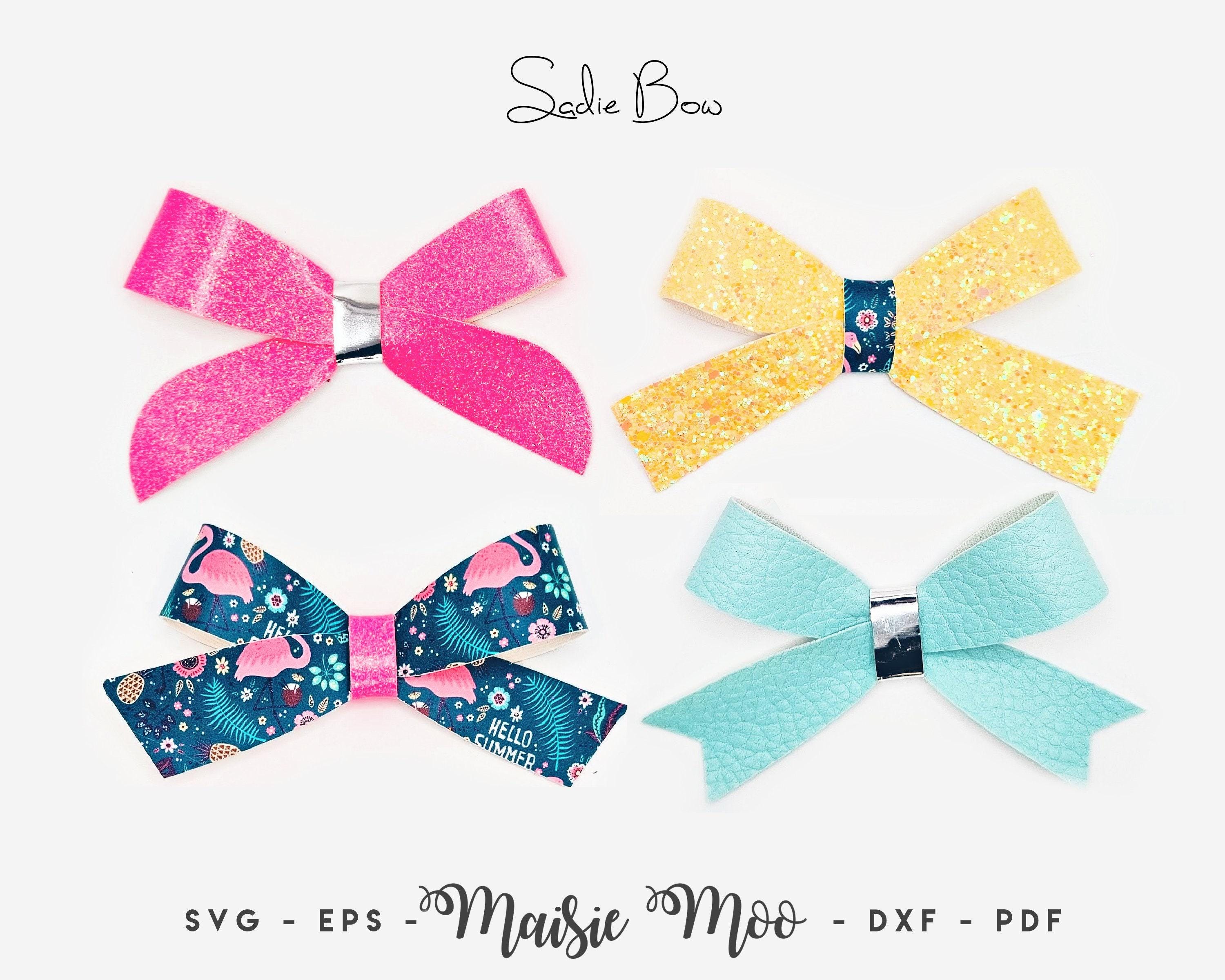 Straight Bow SVG, Simple Bow Template SVG, Bow PDF, Twisted Hair Bow ...