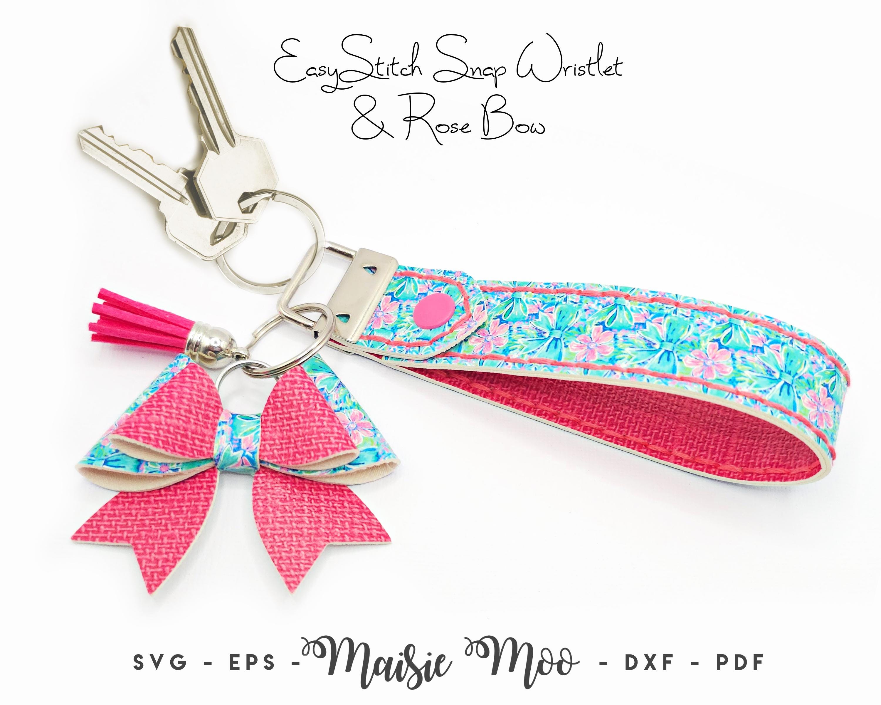 Snap Wristlet Keychain SVG, Hand Sew Holes Keychain Wrist Fob Template ...