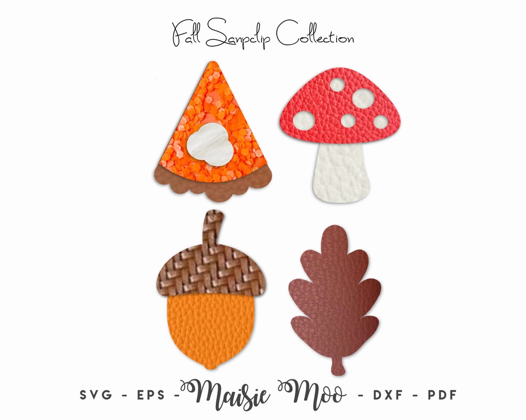Fall Snap Clip SVG, Halloween Snapclip Template, Pumpkin Pie, Acorn, Fall Leaf, Mushroom SVG ...