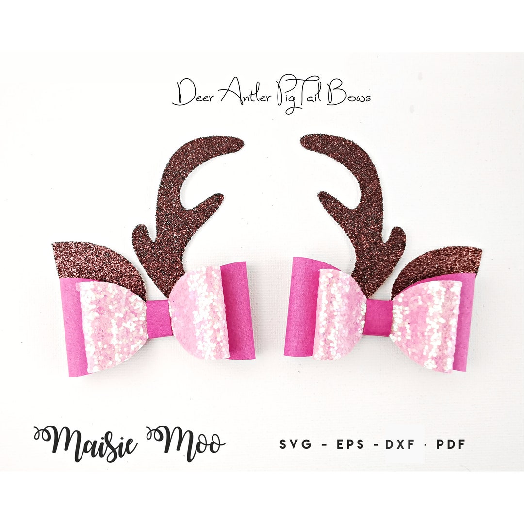 Pigtail Bow SVG Deer Antler Bow Template PDF Cricut Bow Svg - Etsy
