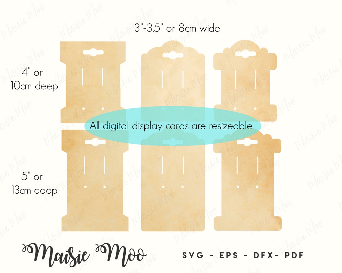 Combined Bow and Earring Card SVG Bow Display Card Template - Etsy