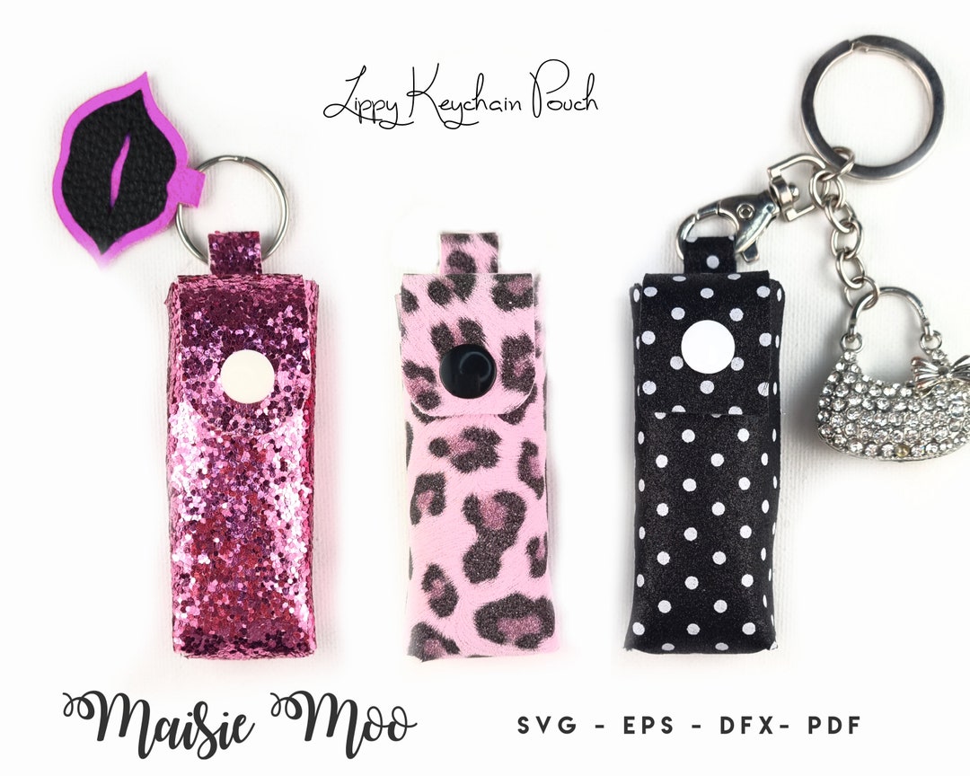 Lipstick Pouch Keychain Purse SVG Bundle Keyring Chapstick - Etsy