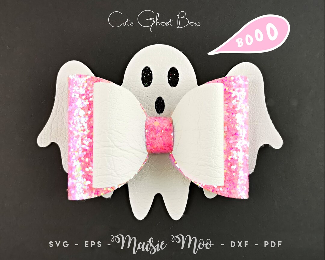 Ghost Bow SVG | Halloween Bow Template | Ghost Hair Bow SVG | Cute ...