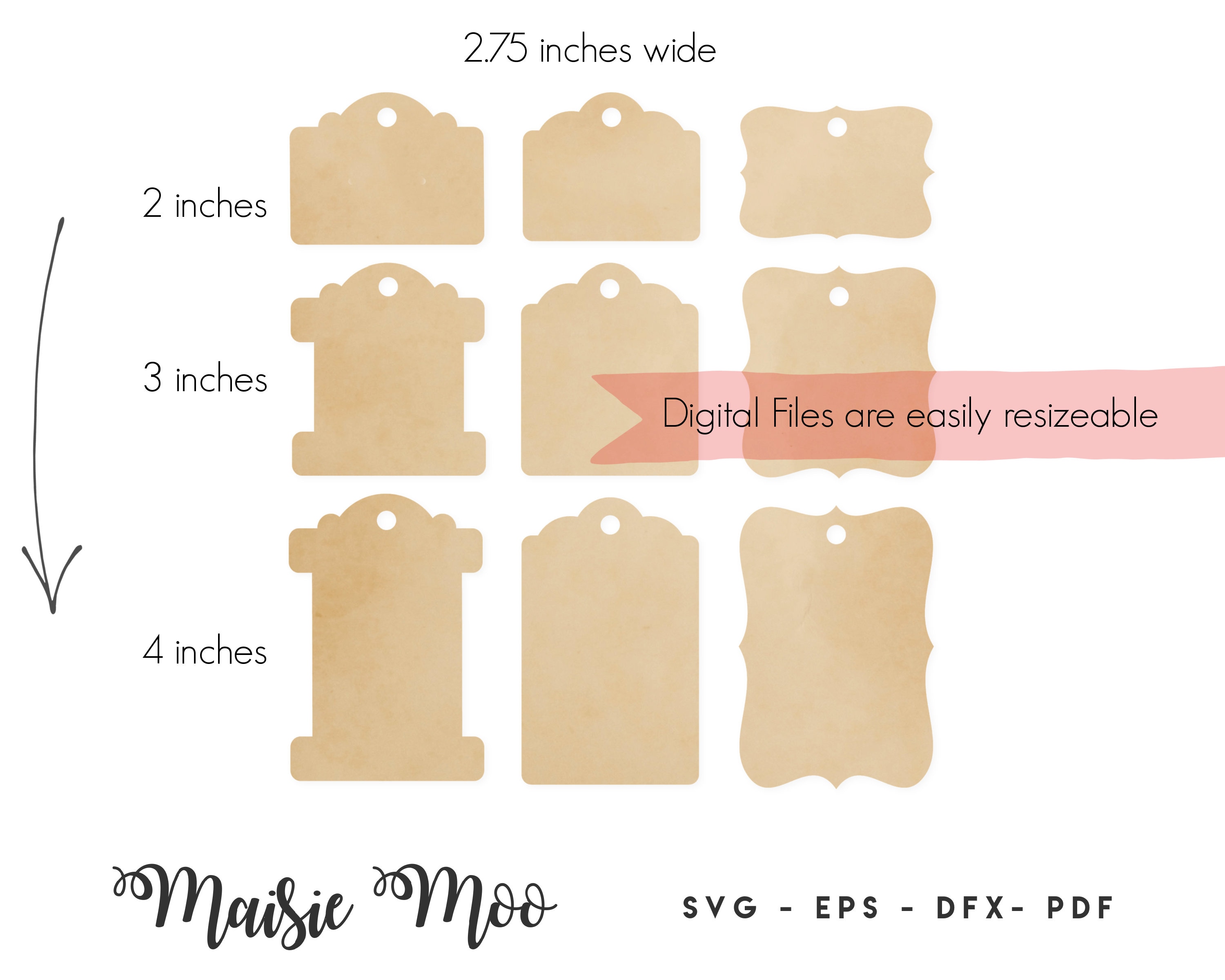 Gift Tags SVG Gift SVG Plain Display Card Earing Card Bow - Etsy