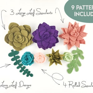 Felt Succulent SVG Pattern, Felt Succulent Template ,felt Succulent PDF ...