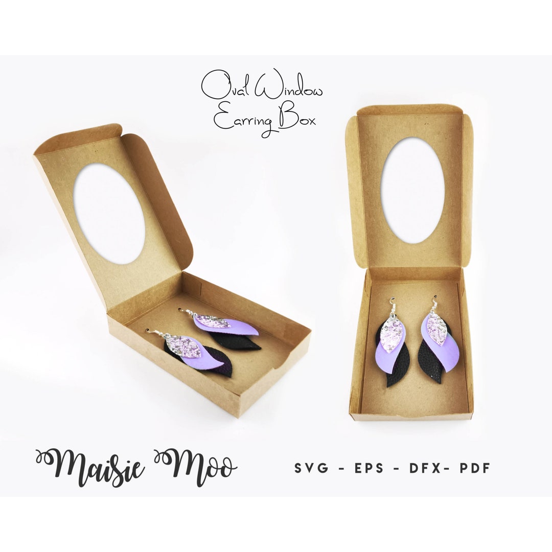 Earring Window Box SVG, Earring Window Display Box Template, Earrings ...