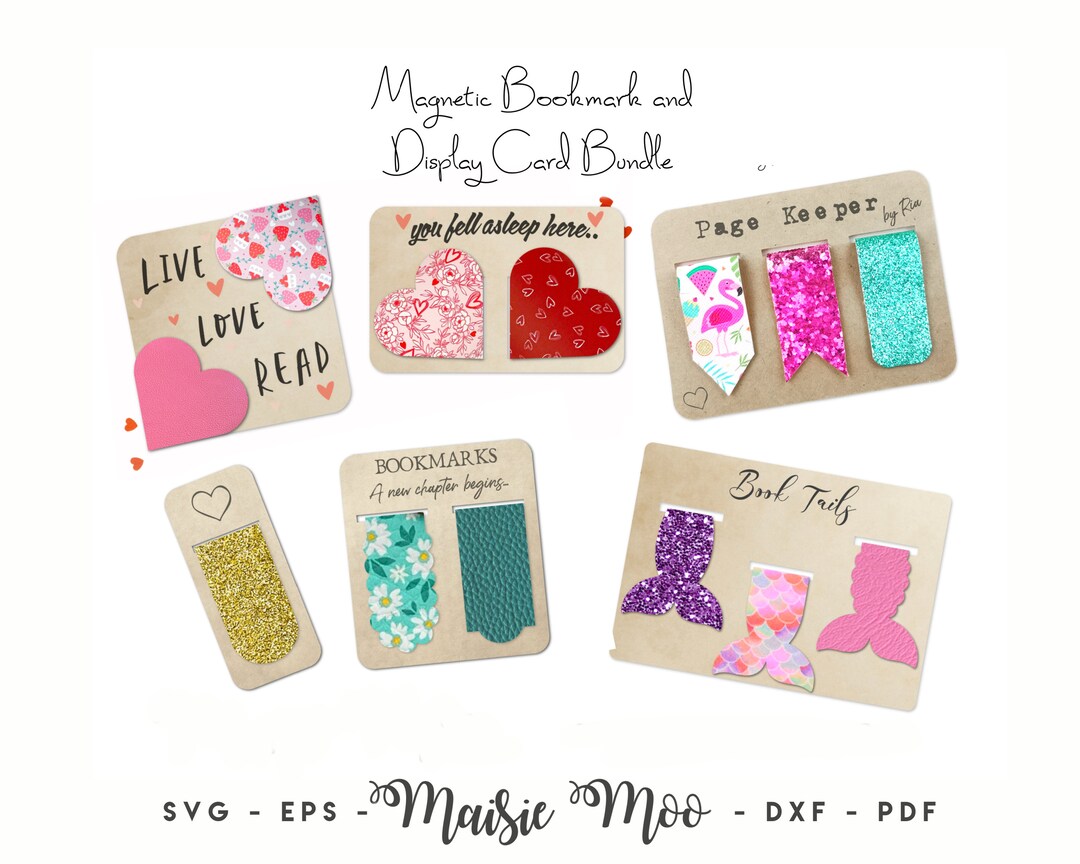 Magnetic Bookmark SVG Bundle, Template, Book Lover Gift, DIY Planner ...