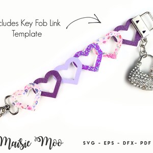 Heart Link De Link SVG Template Bracelet SVG | Valentine Faux Leather ...