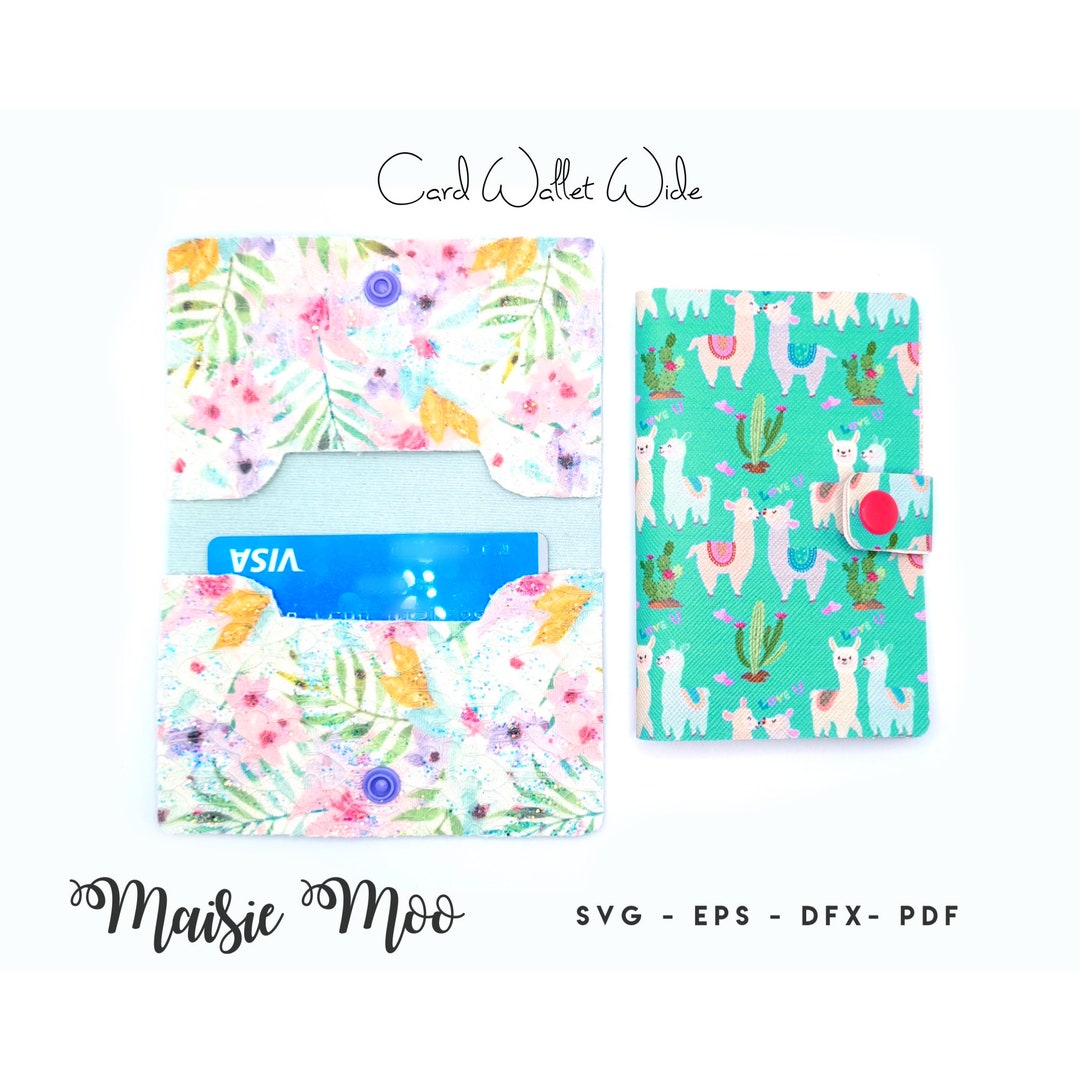 Card Wallet SVG Card Pouch Template Faux Leather No Sew - Etsy