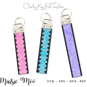 Key Fob SVG Bundle | Keychain Wrist Fob Template Collection | Faux ...