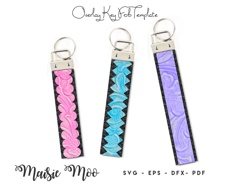 Key Fob SVG Bundle | Keychain Wrist Fob Template Collection | Faux ...