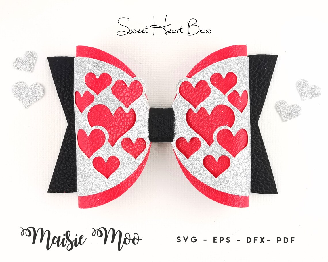 Heart Bow SVG Love Heart Bow Template Valentine Bow SVG - Etsy