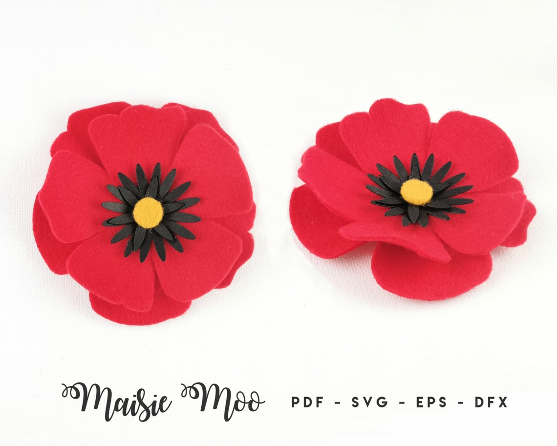 Poppy SVG Flower Template Felt Flower SVG 3D Felt Flower - Etsy
