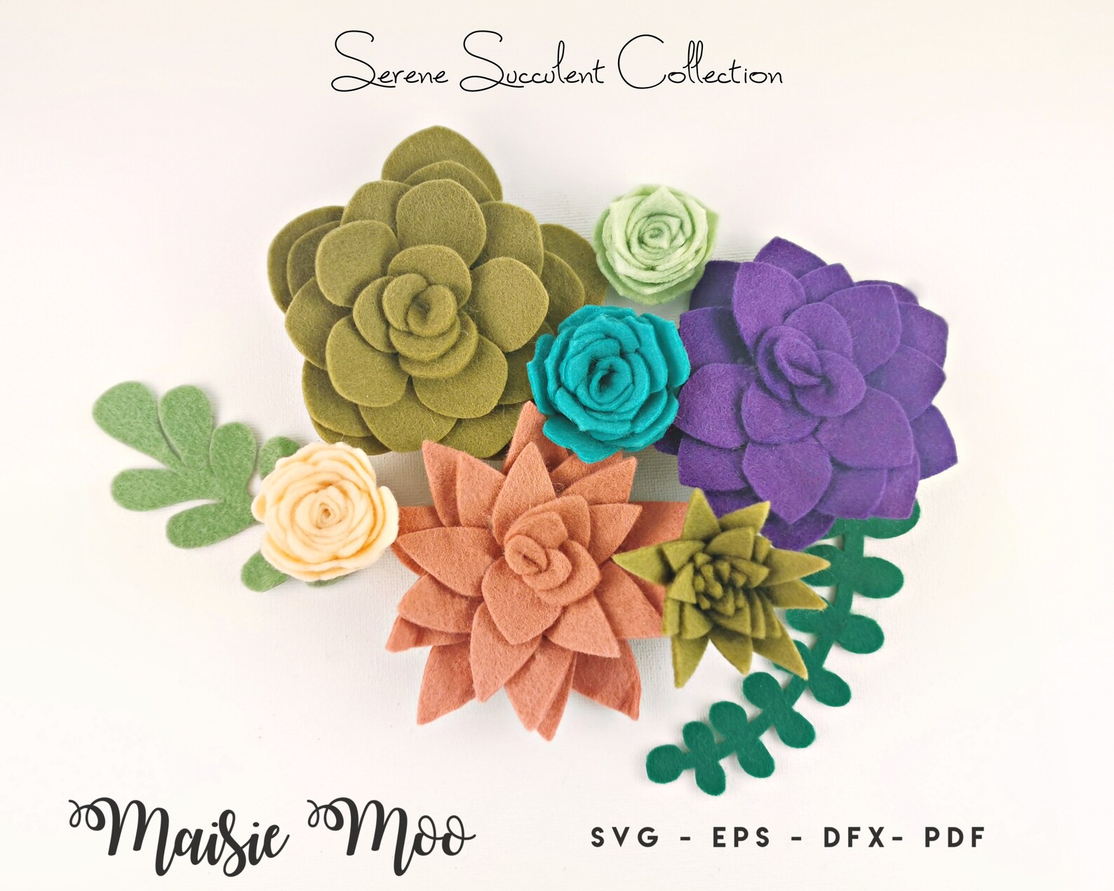 Felt Succulent SVG Pattern Felt Succulent Template felt - Etsy