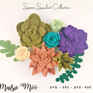 Felt Succulent SVG Pattern, Felt Succulent Template ,felt Succulent PDF ...