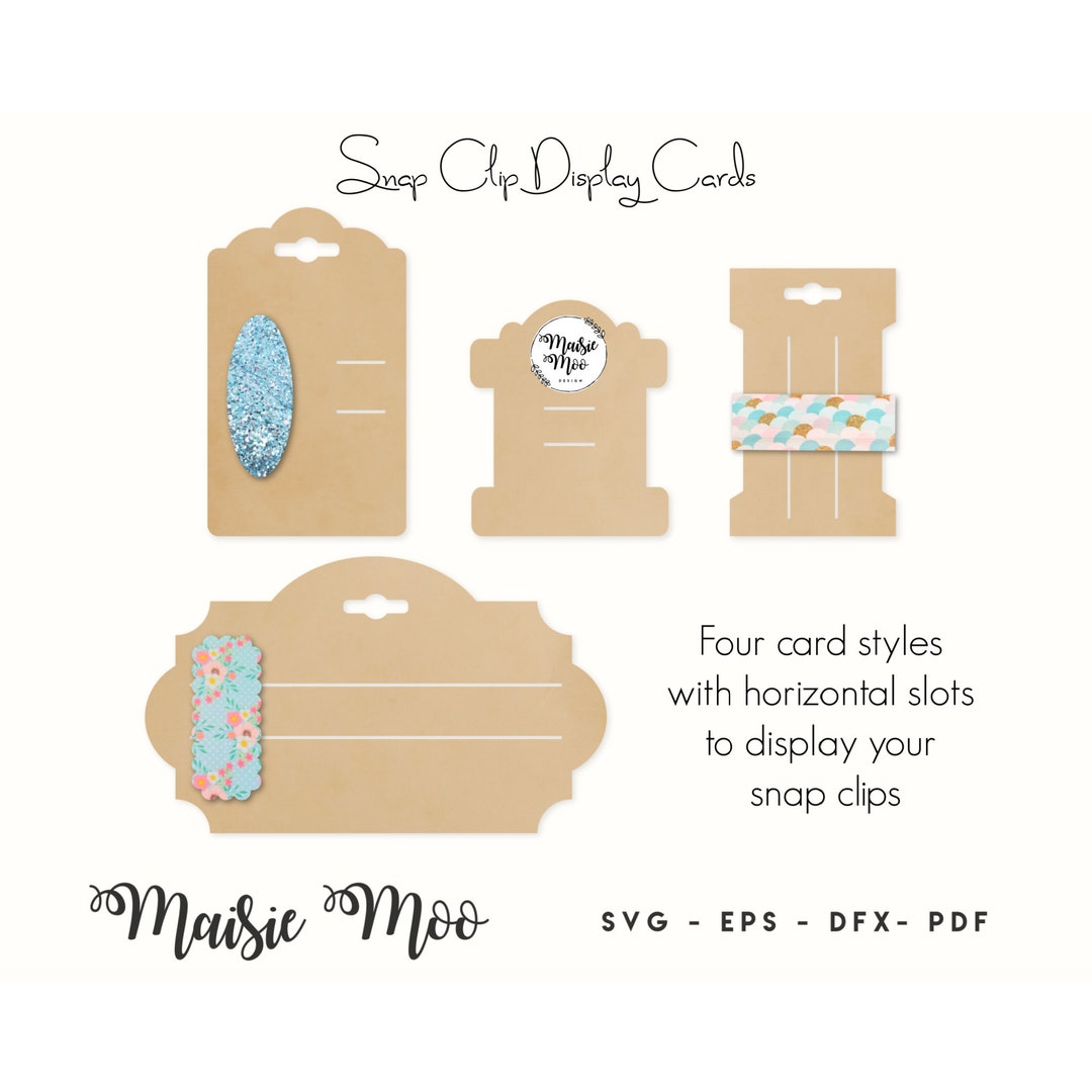 Snap Clip Display Card SVG Bow Display Card Hair Clip Card - Etsy
