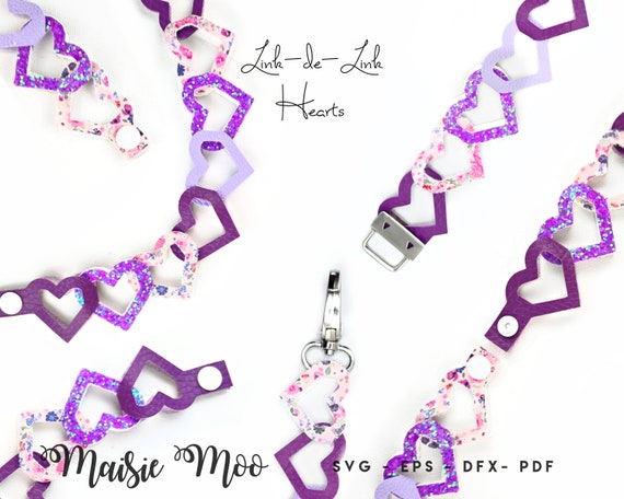Heart Link De Link SVG Template Bracelet SVG Valentine Faux - Etsy