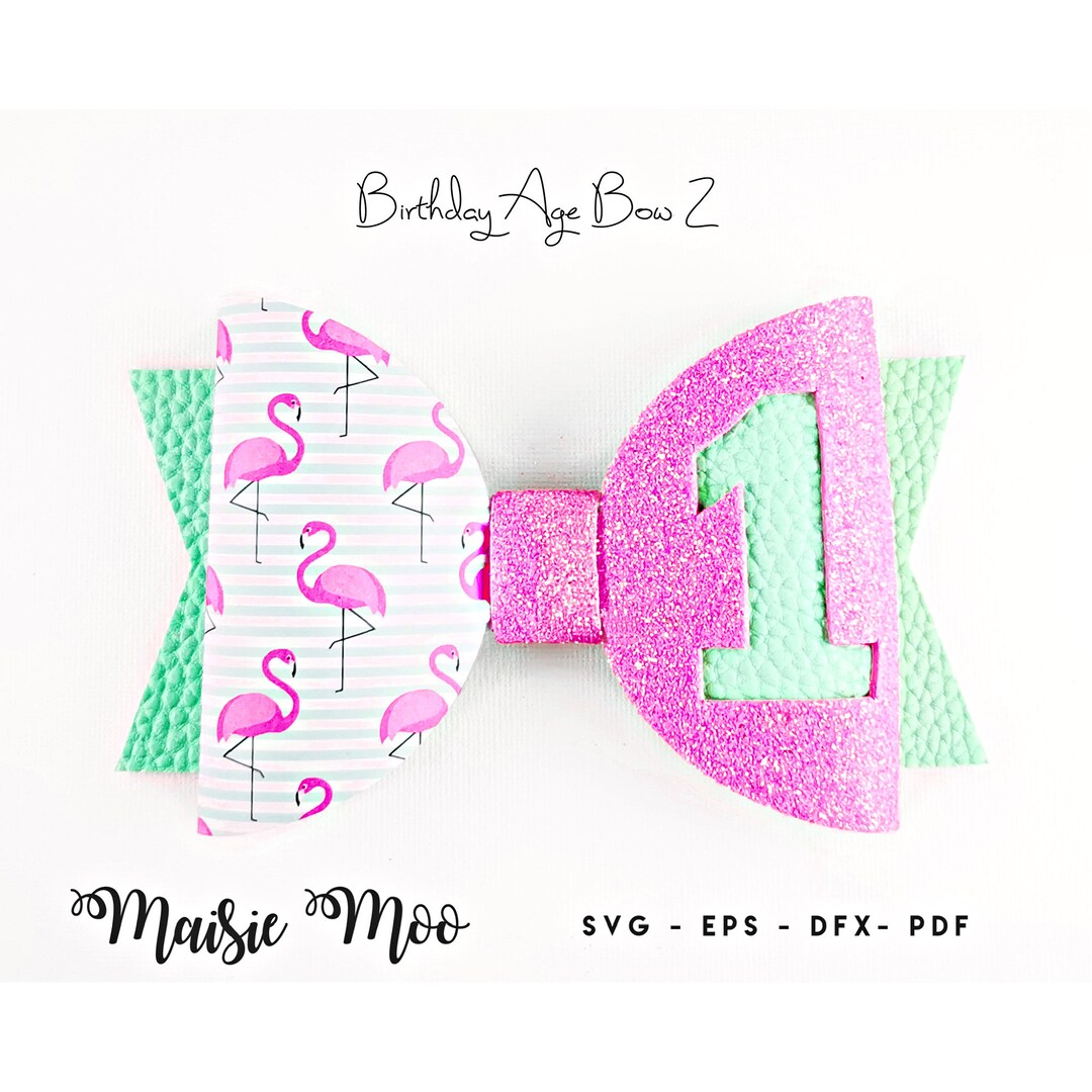 Birthday Bow Template SVG Age Number Bow SVG 1st 2nd 3rd - Etsy