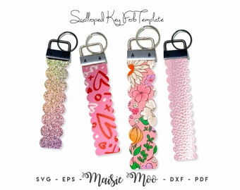 Wristlet SVG Key Fob SVG Keychain Wrist Fob Template Faux Leather Fob ...