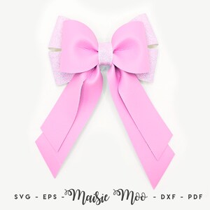 Hair Bow SVG, Ribbon Hair Bow SVG, Blakely Coquette Faux Leather Bow ...