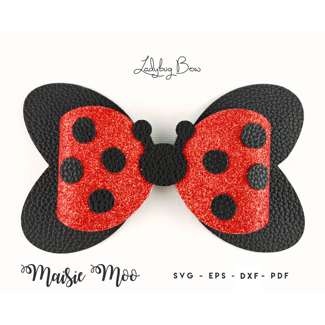 Ladybug Bow Template SVG Ladybird Bow SVG Lady Bug Felt Bow - Etsy
