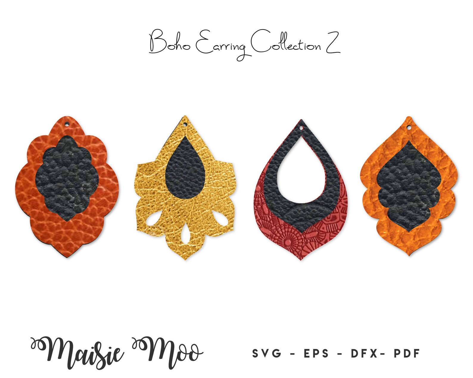 Boho Earring SVG Faux Leather Earring Templates Moroccan - Etsy