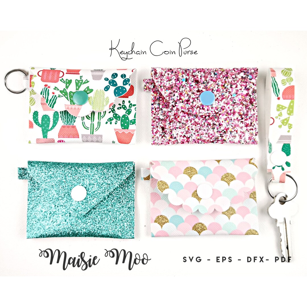 Keychain Coin Purse SVG Bundle Keyring Coinpurse Template - Etsy