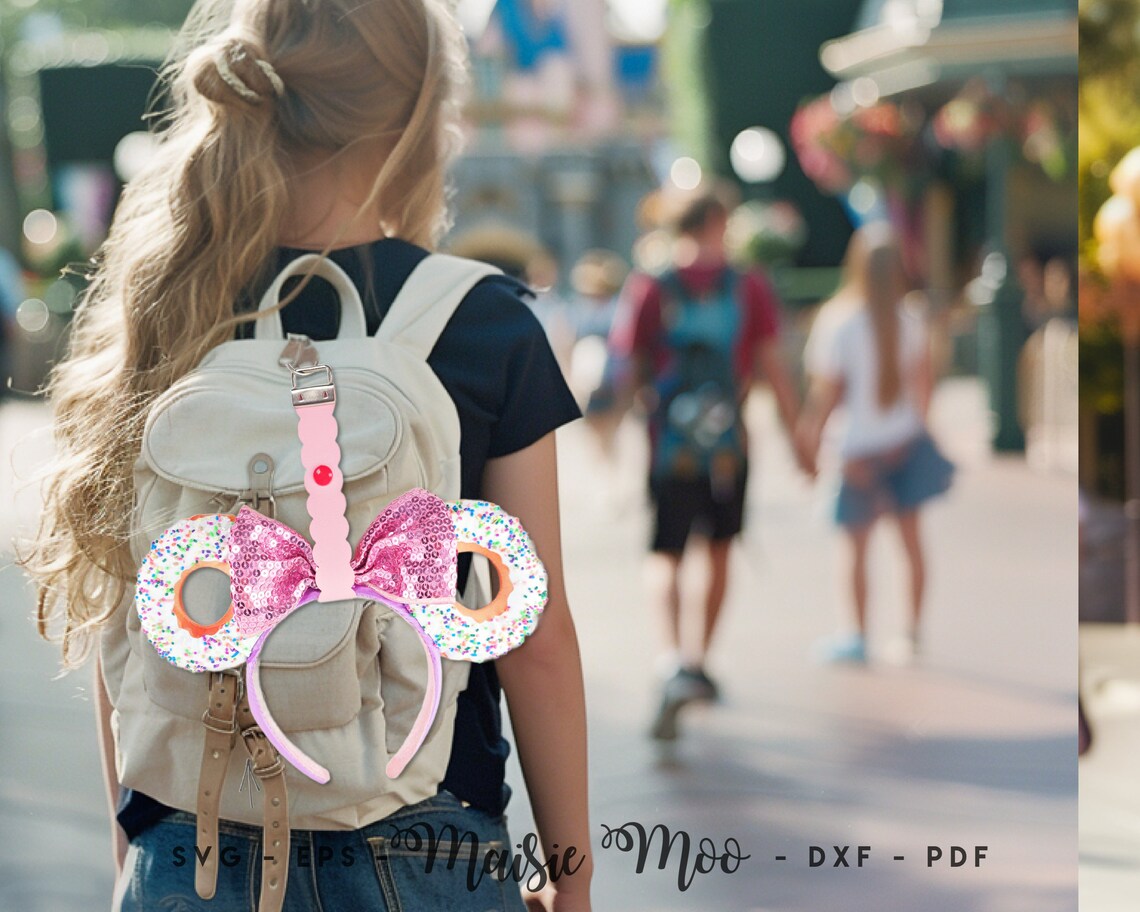 Mouse Ear Holder SVG, Faux Leather Headband Ear Holder Bag Clip, Mouse ...