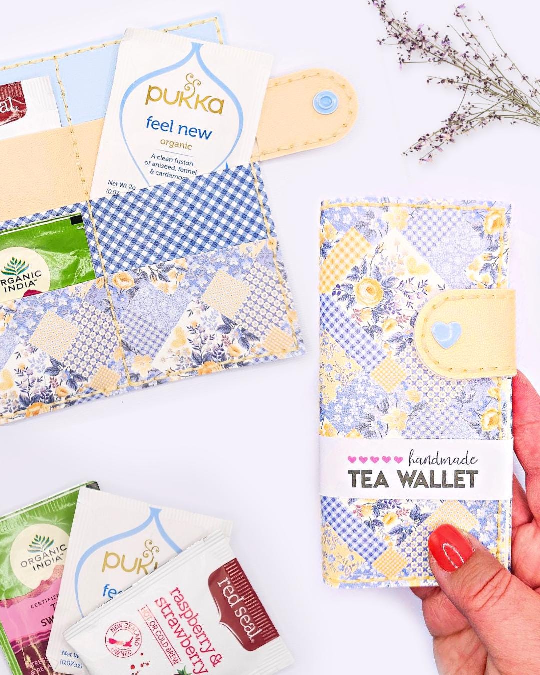 Tea Wallet Hand Sewing Pattern, Faux Leather Tea Bag Wallet SVG, Cricut ...