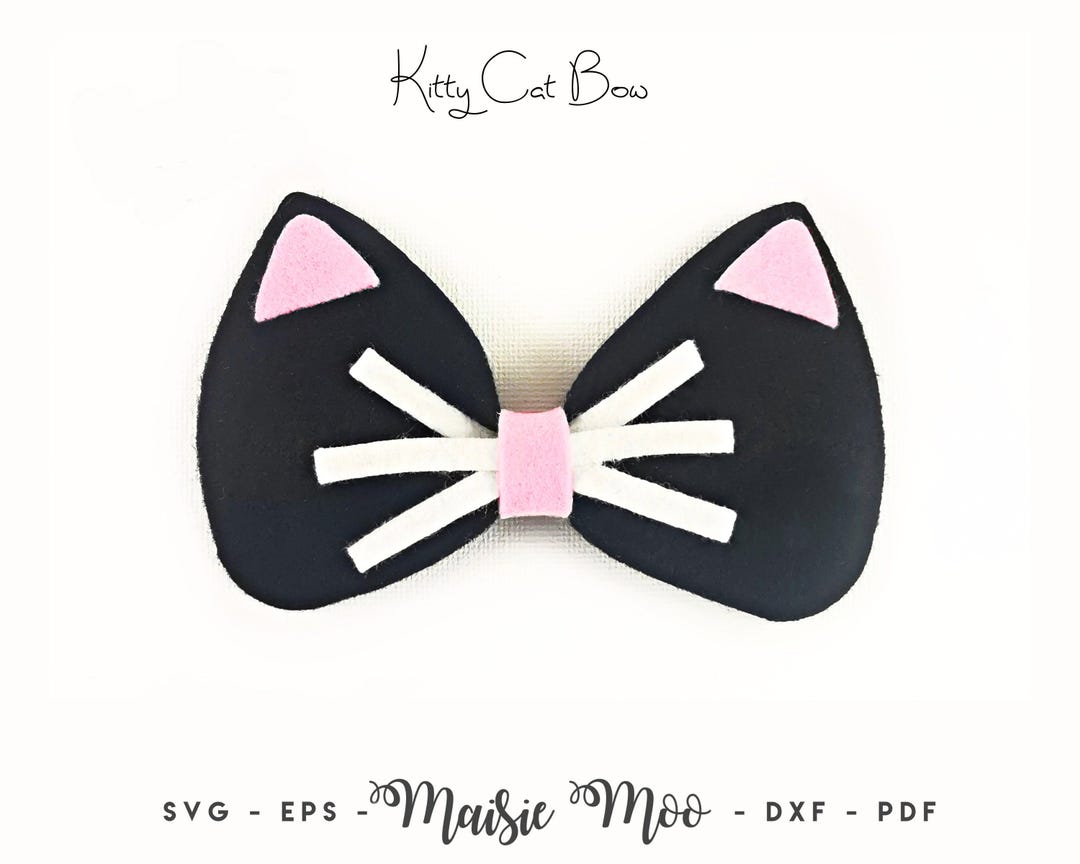 Modèle de noeud en feutre Kitty SVG, noeud en poils de chat SVG, noeud ...