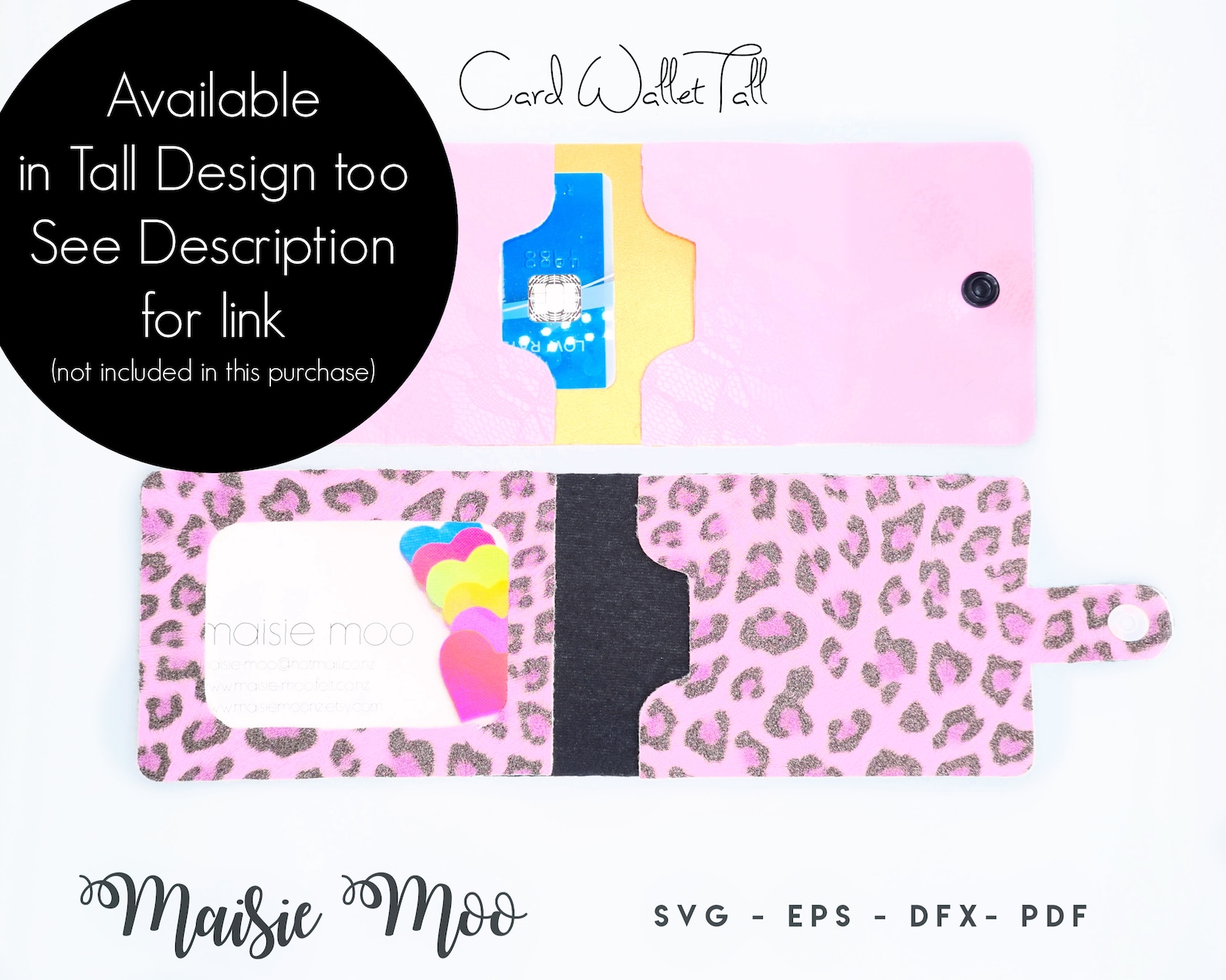 Card Wallet SVG, Card Pouch Template, Faux Leather No Sew, Card Wallet ...