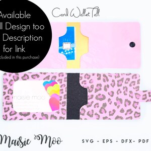 Card Wallet SVG, Card Pouch Template, Faux Leather No Sew, Card Wallet ...