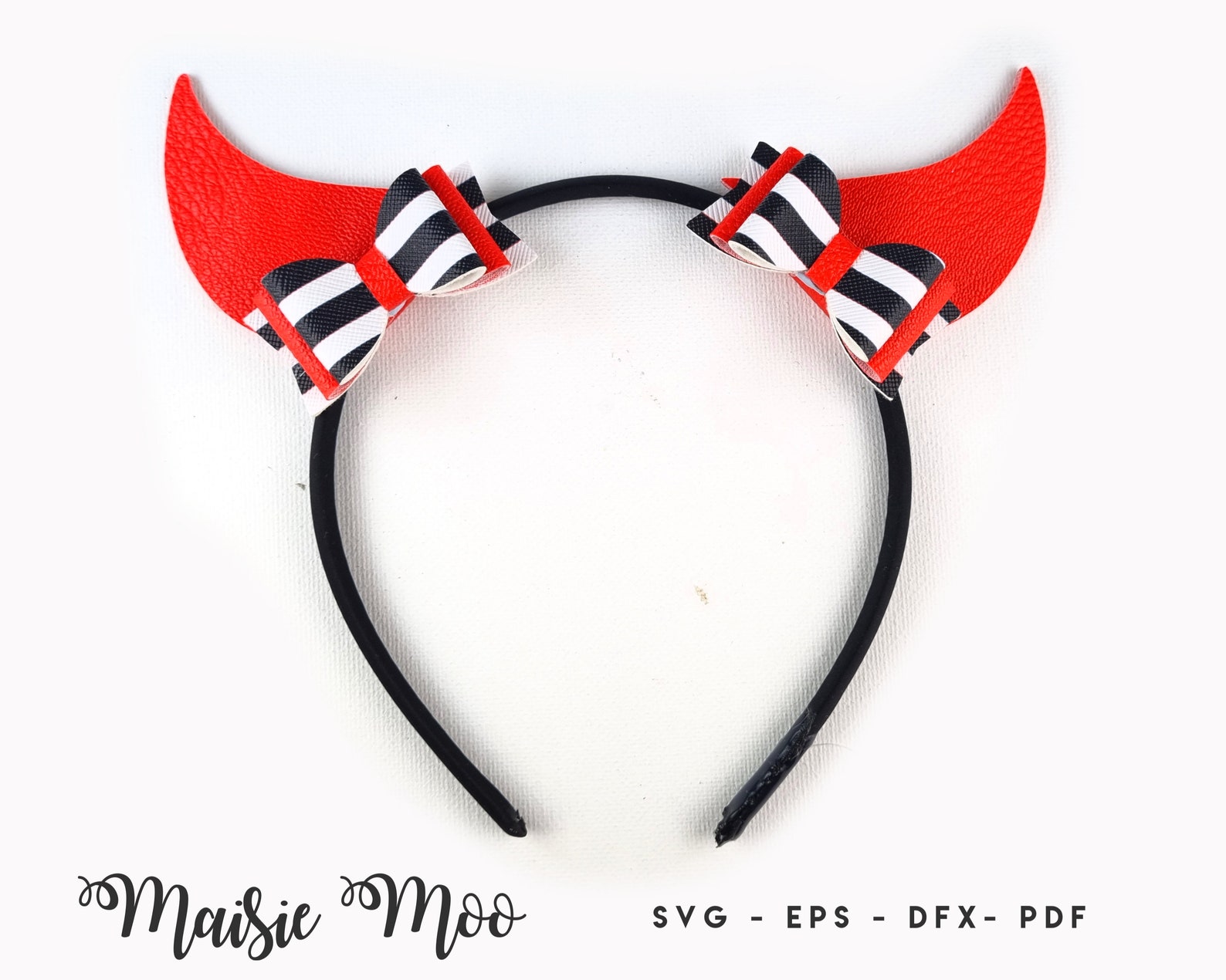 Little Devil Horns Bow SVG Halloween Ears Headband Template - Etsy Canada