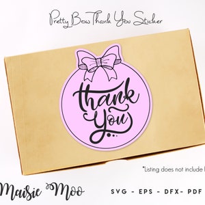 Bow Thank You Stickers SVG Bow Display Card Hair Clip Card - Etsy