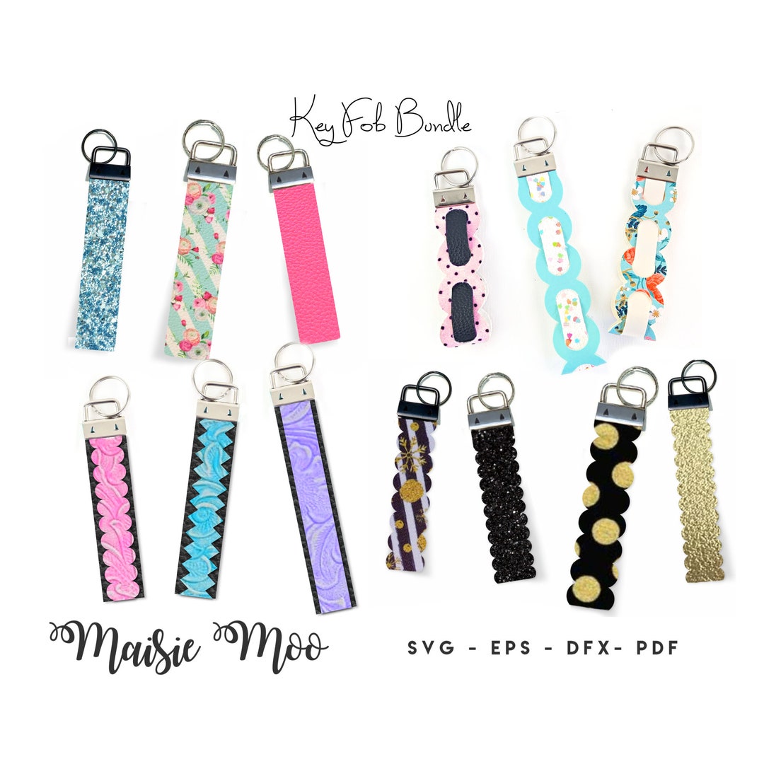 Key Fob SVG Bundle Keychain Wrist Fob Template Collection - Etsy
