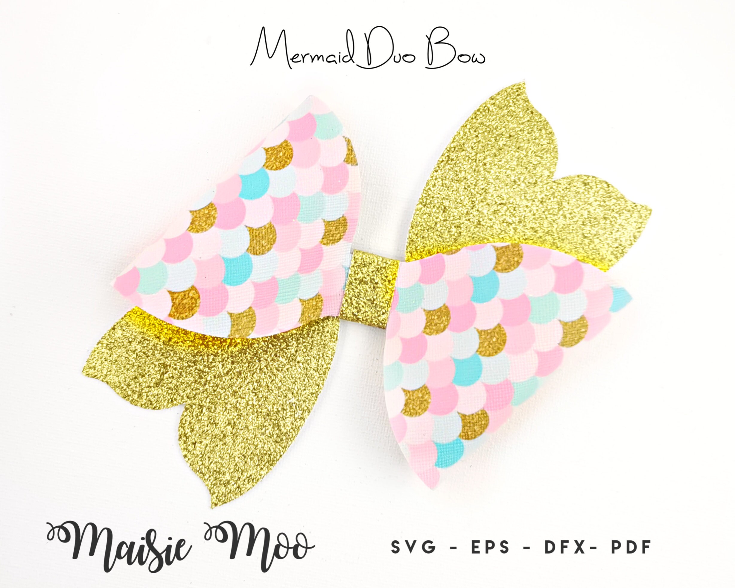 Mermaid Tail Bow Template SVG Bow SVG Felt Bow PDF Shell | Etsy