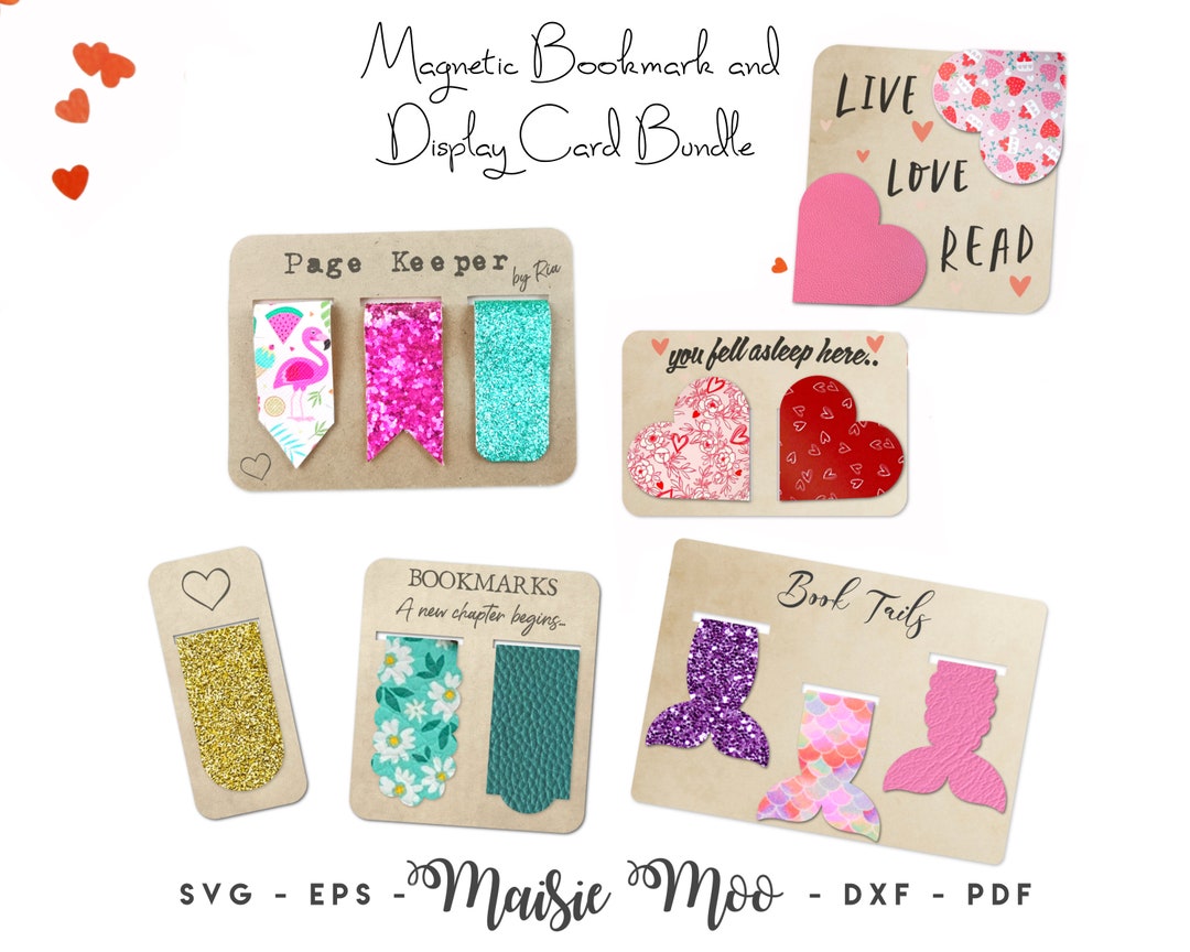 Magnetic Bookmark SVG Bundle, Template, Book Lover Gift, DIY Planner ...