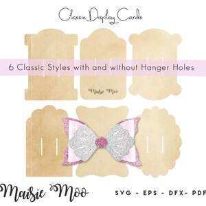 Bow Card SVG, Bow Display Card, Hair Clip Card DXF, Bow Card Template ...