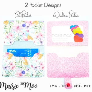 Card Wallet SVG, Card Pouch Template, Faux Leather No Sew, Card Wallet ...