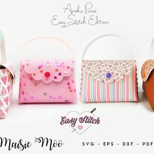 Purse Bag SVG Template | Hand Stitched Faux Leather Handbag Sewing ...