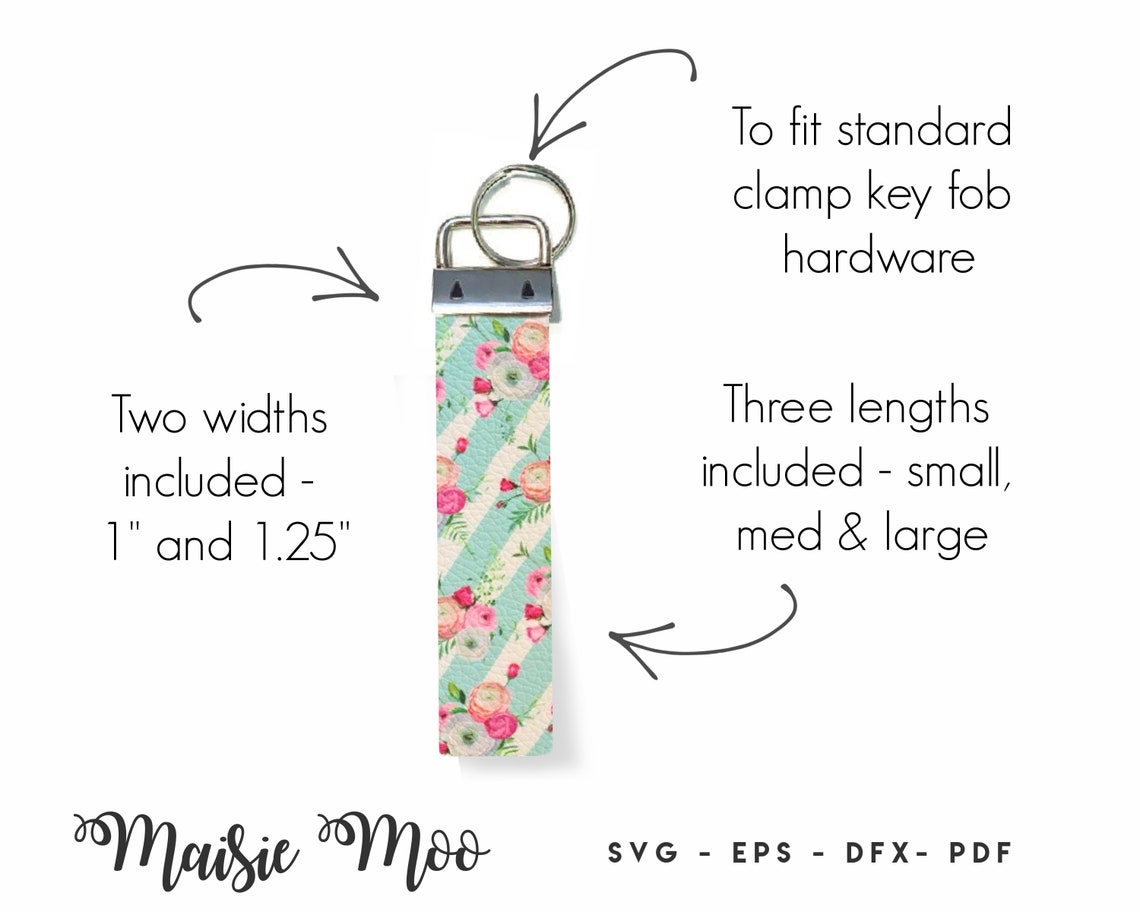 Key Fob SVG Bundle Keychain Wrist Fob Template Collection | Etsy