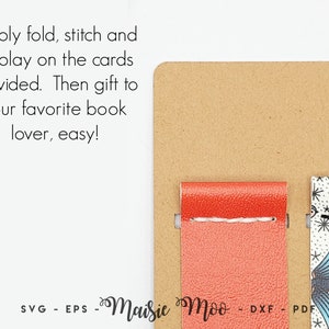 Faux Leather Bookmark SVG, Slide on Page Keeper Template, Book Lover ...