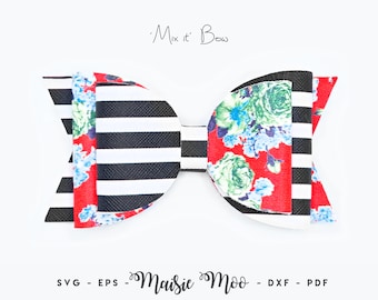 Double Loop Bow Template SVG Digital Cut Files for Cricut, Silhouette ...