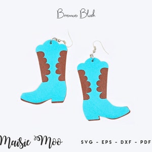 Cowgirl Boot Earring SVG | Faux Leather Earring Templates | Texas Boho ...
