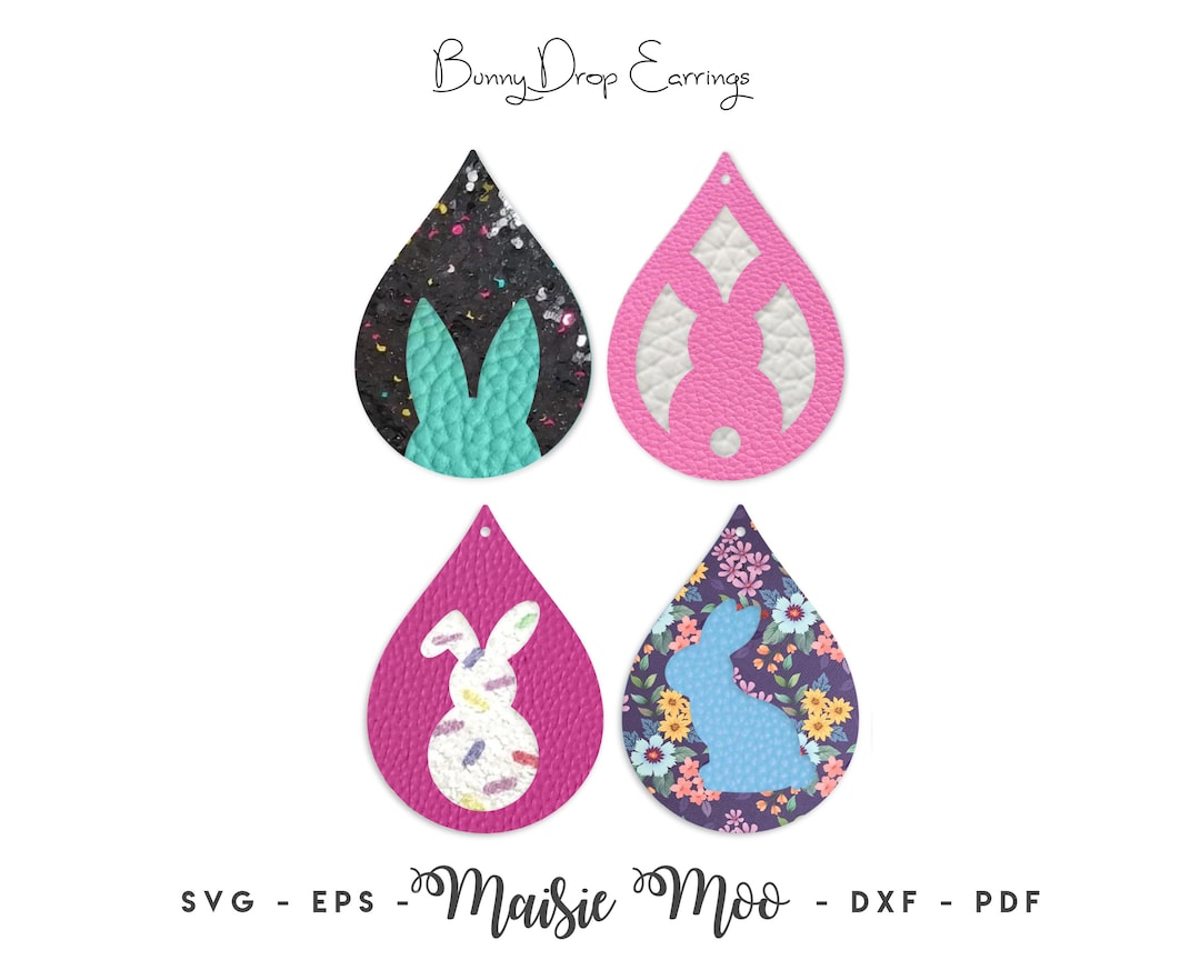 Easter Bunny Earring Templates | Easter Earring SVG | Faux Leather ...