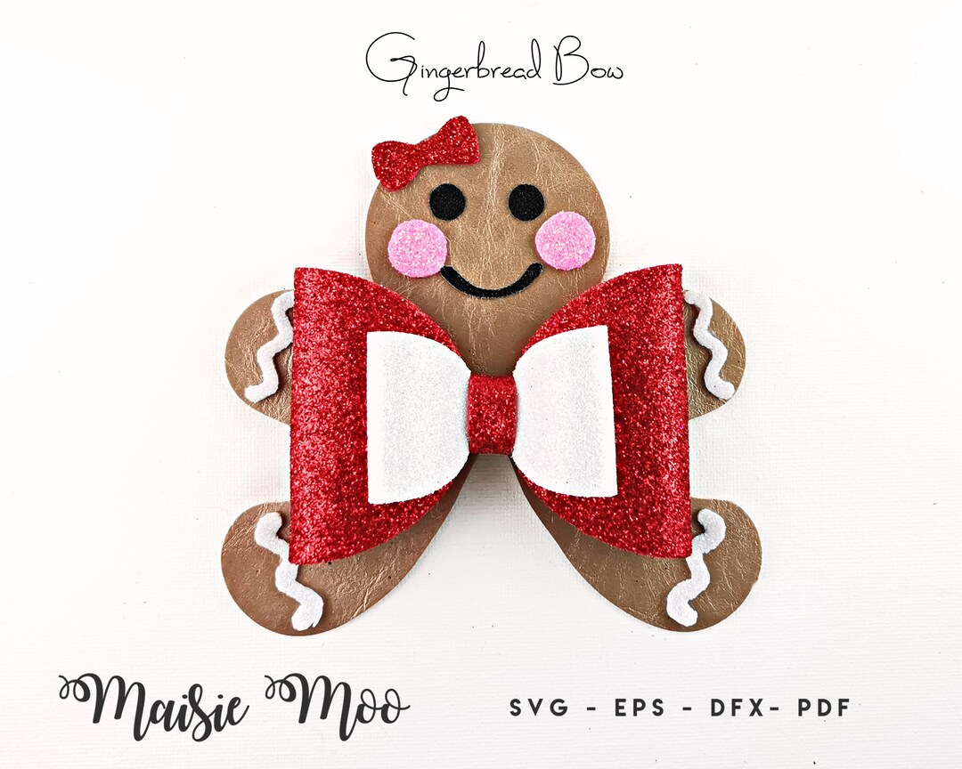 Christmas Gingerbread Bow Template Christmas Bow SVG - Etsy